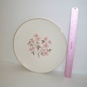 Vintage Mid Century Edwin KNOWLES Kalla Taylor Pink Dogwood Floral Gold ...