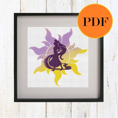 PDF Cross Stitch Pattern 0027.princess Rapunzel Tangled | Etsy