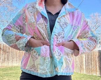 1930s Flower Garden Quilt Coat // Handmade Jacket From Antique Quilt ...