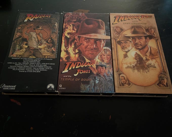 Vintage Complete Indiana Jones VHS Tape Set - Etsy