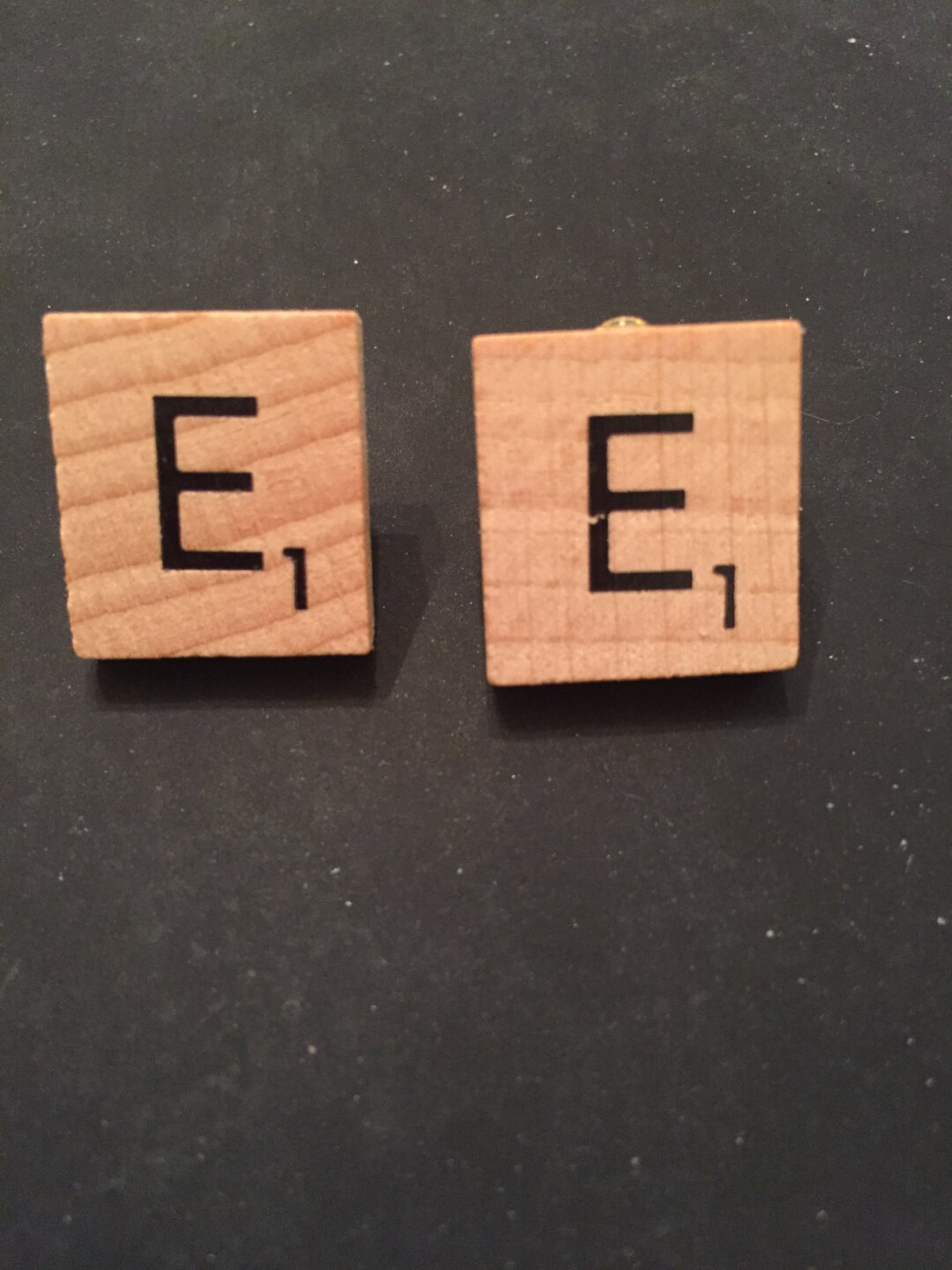 E Scrabble Tile Stud Earrings - Etsy UK