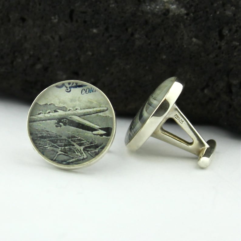 Airplane Cufflinks for Men. Custom Aviation Cufflinks Handmade From ...