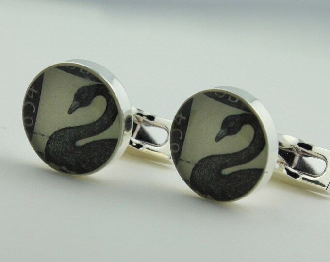 Black Swan Cufflinks - Australian Cufflinks for Men - Genuine Vintage ...
