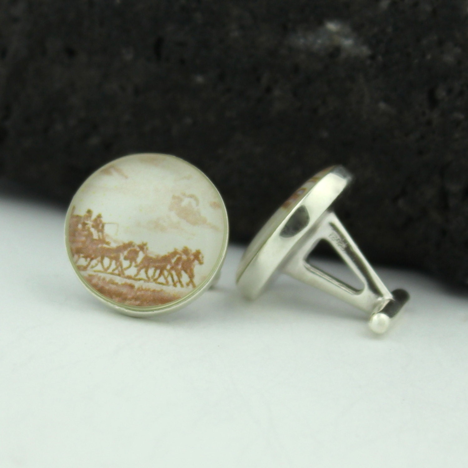 Cowboy Cufflinks for Men. Handmade Old West Sterling Silver Crafted ...