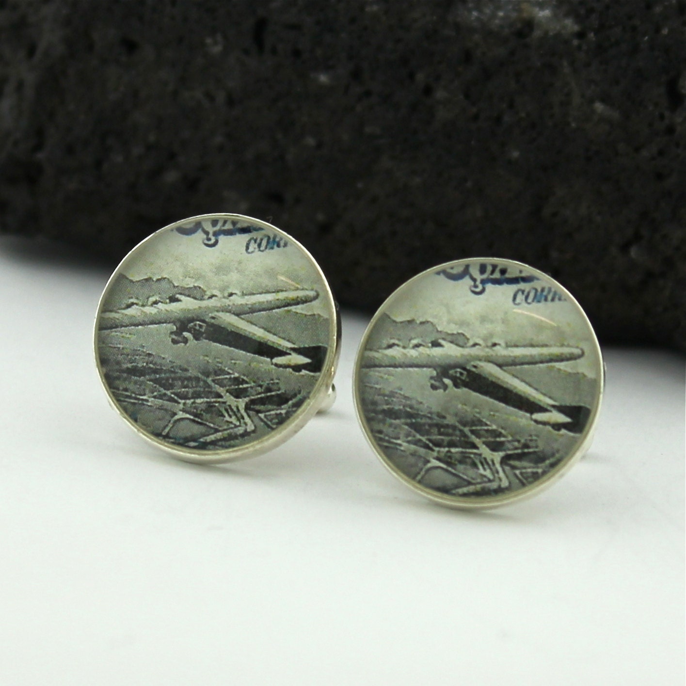 Airplane Cufflinks for Men. Custom Aviation Cufflinks Handmade From ...