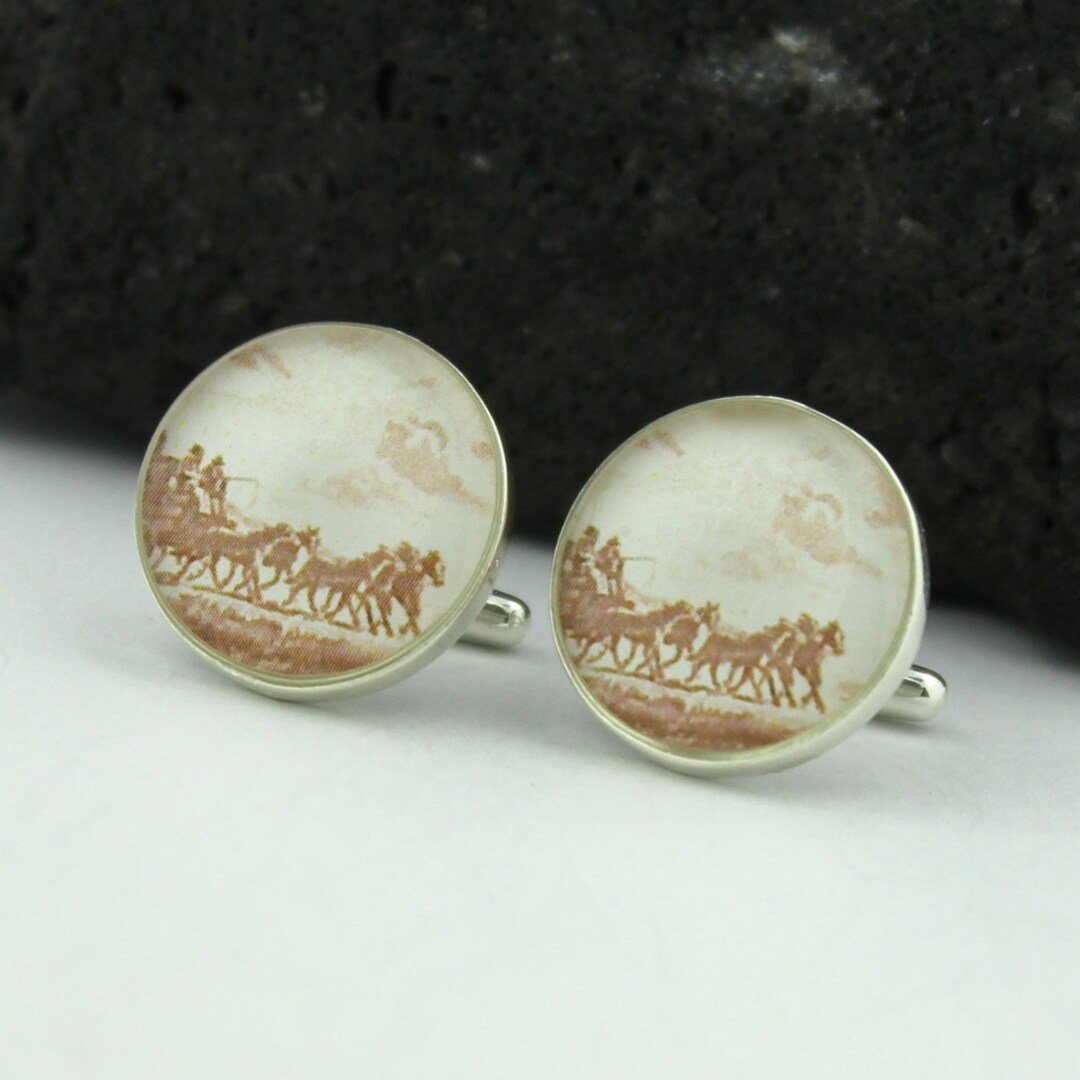 Cowboy Cufflinks for Men. Handmade Old West Sterling Silver Crafted ...