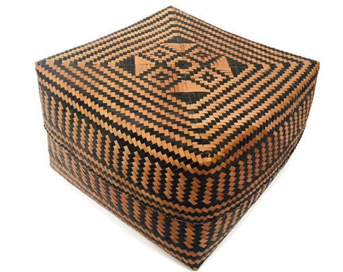 Vintage Balinese Keben Basket Storage Basket Box Hindu Offering Basket ...