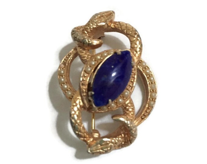 Vintage Snake Brooch Double Snake Pin Infinity Symbol Snakes ...