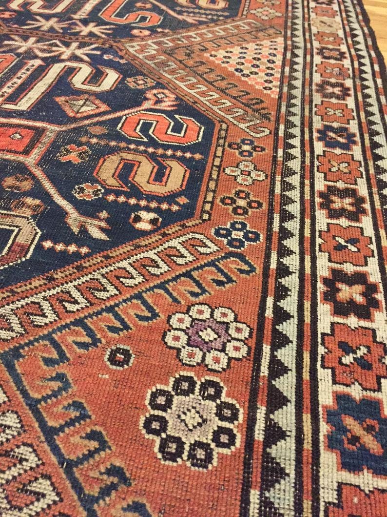 Antique Persian Rug Cloudband Tribal Symbol Rug RARE 5x8 - Etsy