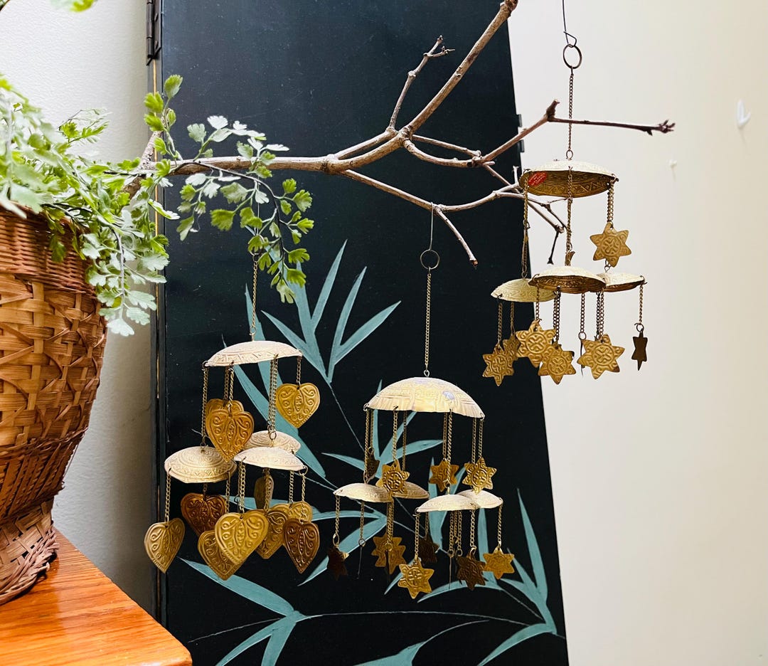 Vintage Indian Brass Tin Ornaments Hanging Miniature Wind Chimes - Etsy
