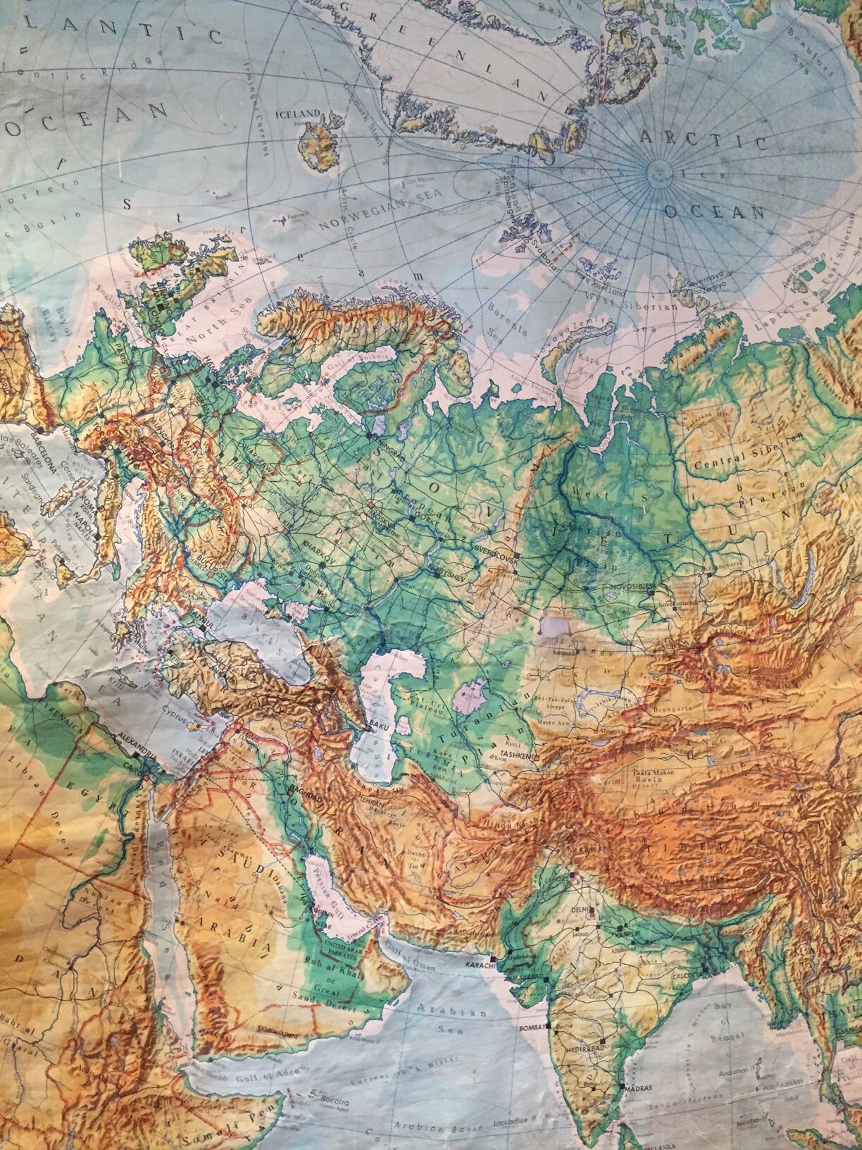 Mid Century Map Wall Hanging HUGE Canvas Paper 1967 World Map | Etsy