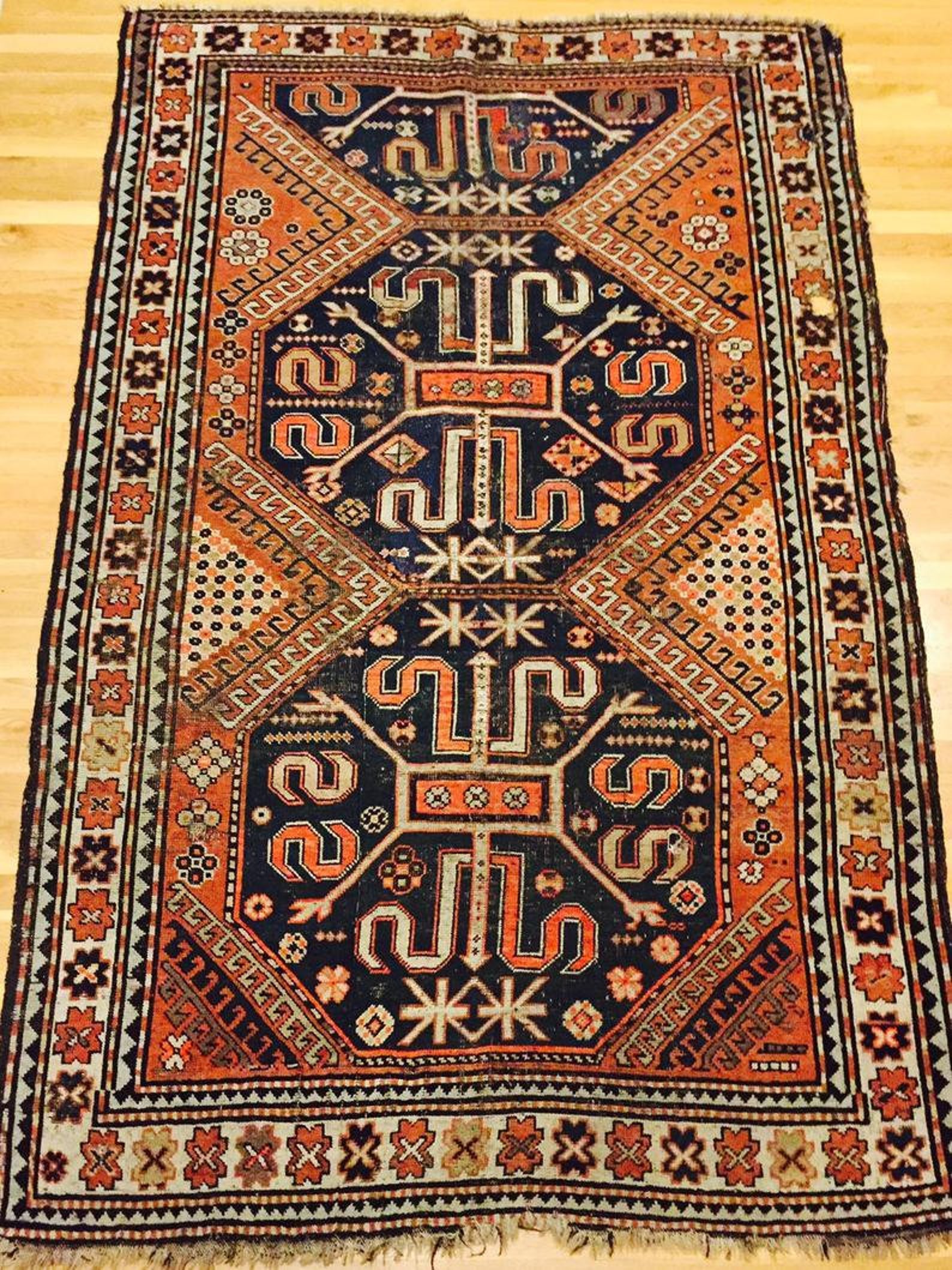 Antique Persian Rug Cloudband Tribal Symbol Rug RARE 5x8 - Etsy