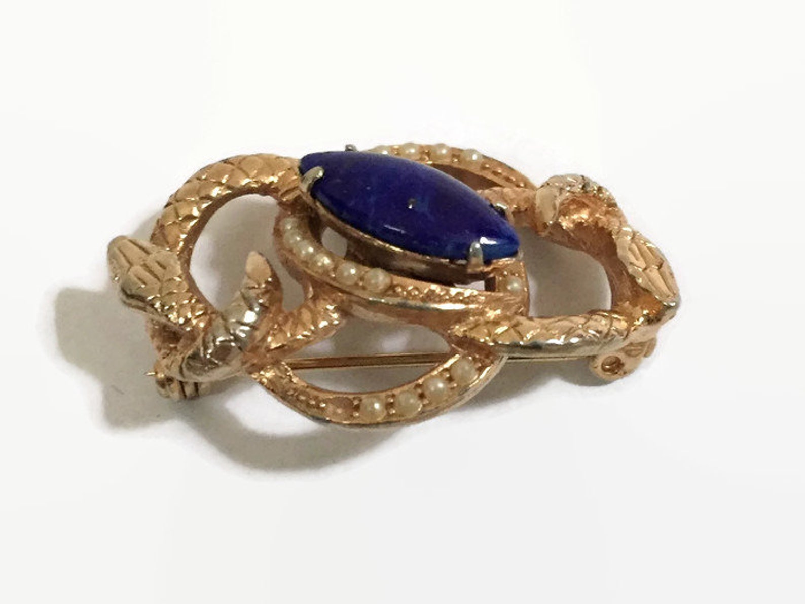 Vintage Snake Brooch Double Snake Pin Infinity Symbol Snakes | Etsy