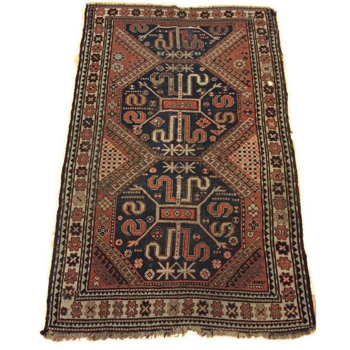 Antique Persian Rug Cloudband Tribal Symbol Rug RARE 5x8 - Etsy