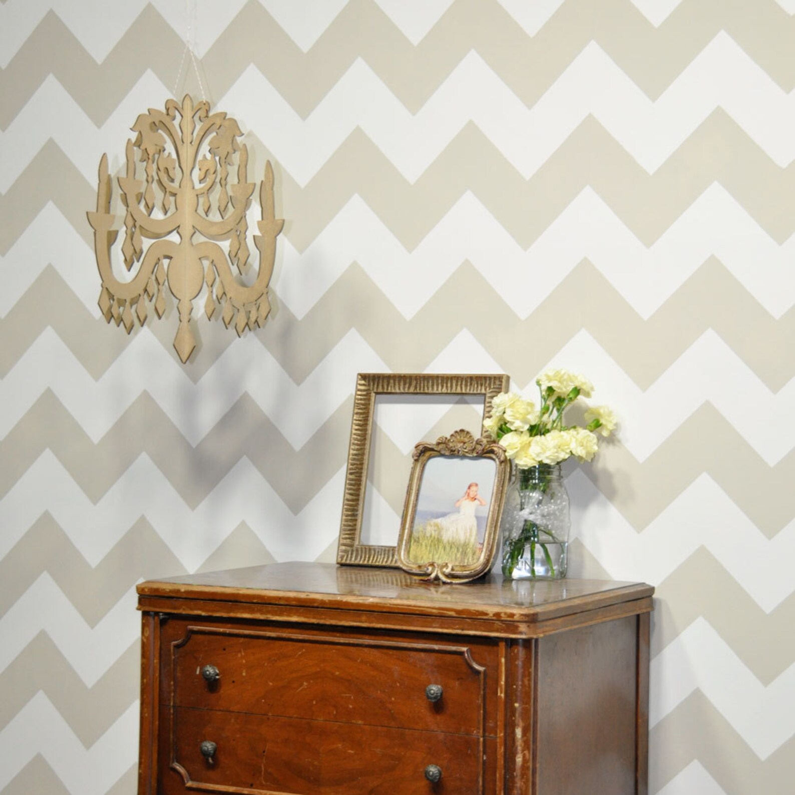 Chevron Wall Stencil Reusable | Etsy