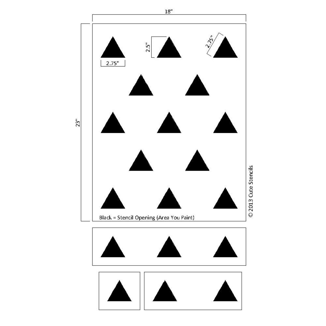 Equilateral Triangle Wall Stencil Reusable - Etsy