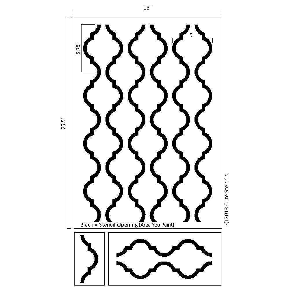 Outline Moroccan Wall Stencil Reusable - Etsy