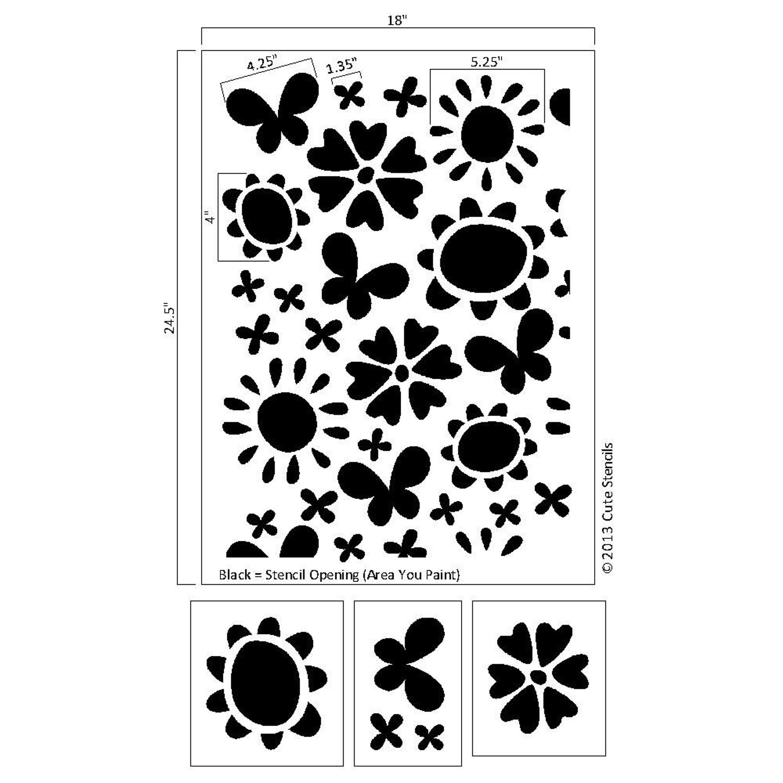 Floral Bliss Stencil Reusable - Etsy