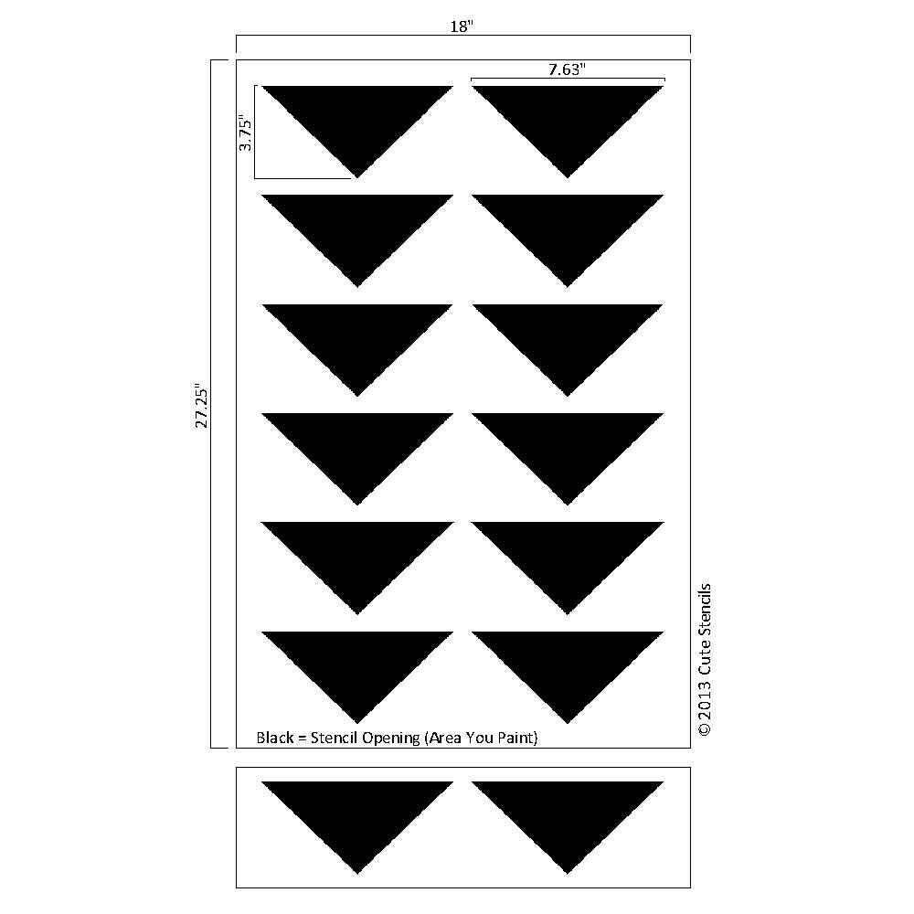 Geometric Triangle Wall Stencil | Etsy