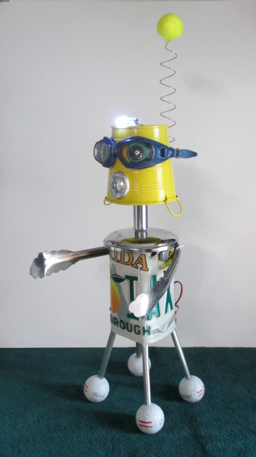 FLORIDA Found Object Robot Sculptureassemblage - Etsy