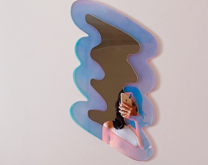 Squiggle Reflector Wavy Acrylic Mirror Wiggly Mirror - Etsy