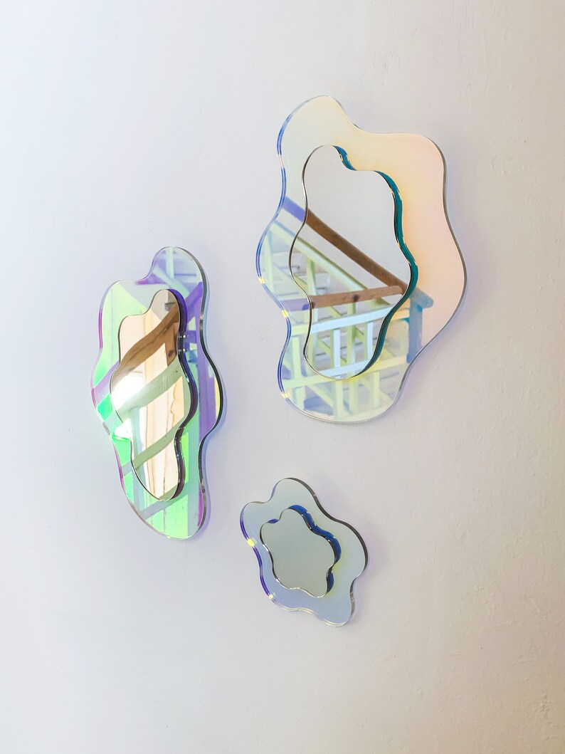 Wiggle Reflector Set - Set of 3 Mirrors - Wavy Acrylic Mirror Wiggly ...