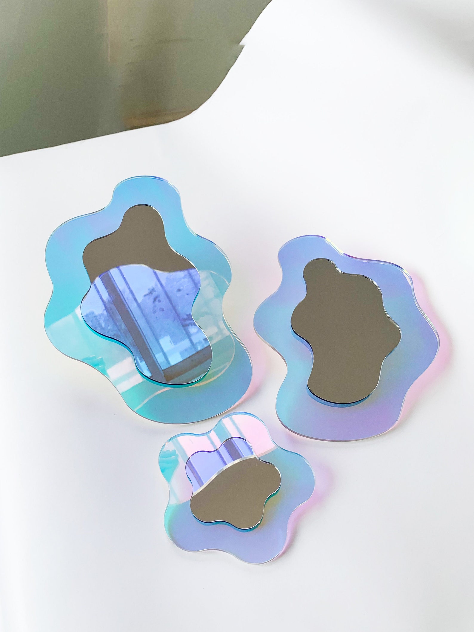 Wiggle Reflector Set Set of 3 Mirrors Wavy Acrylic Mirror | Etsy