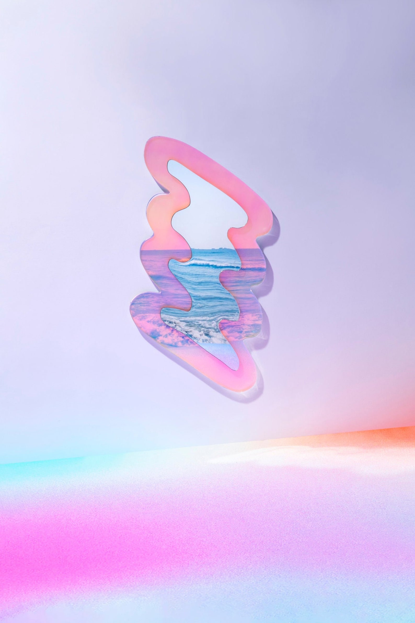 Squiggle Reflector - Wavy Acrylic Mirror Wiggly Mirror Amorphic Mirror ...