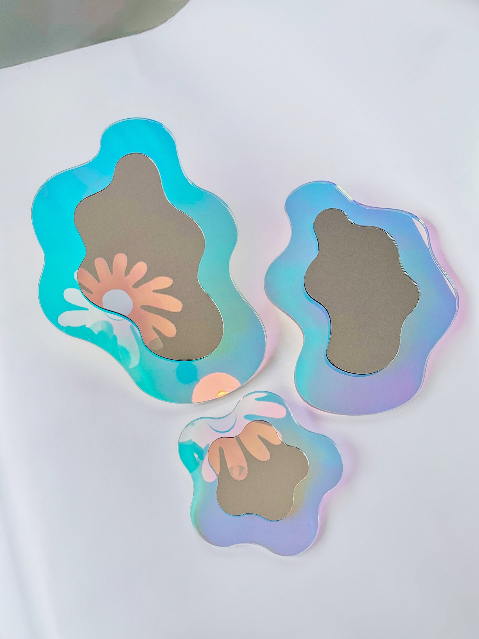 Wiggle Reflector Set Set of 3 Mirrors Wavy Acrylic Mirror | Etsy