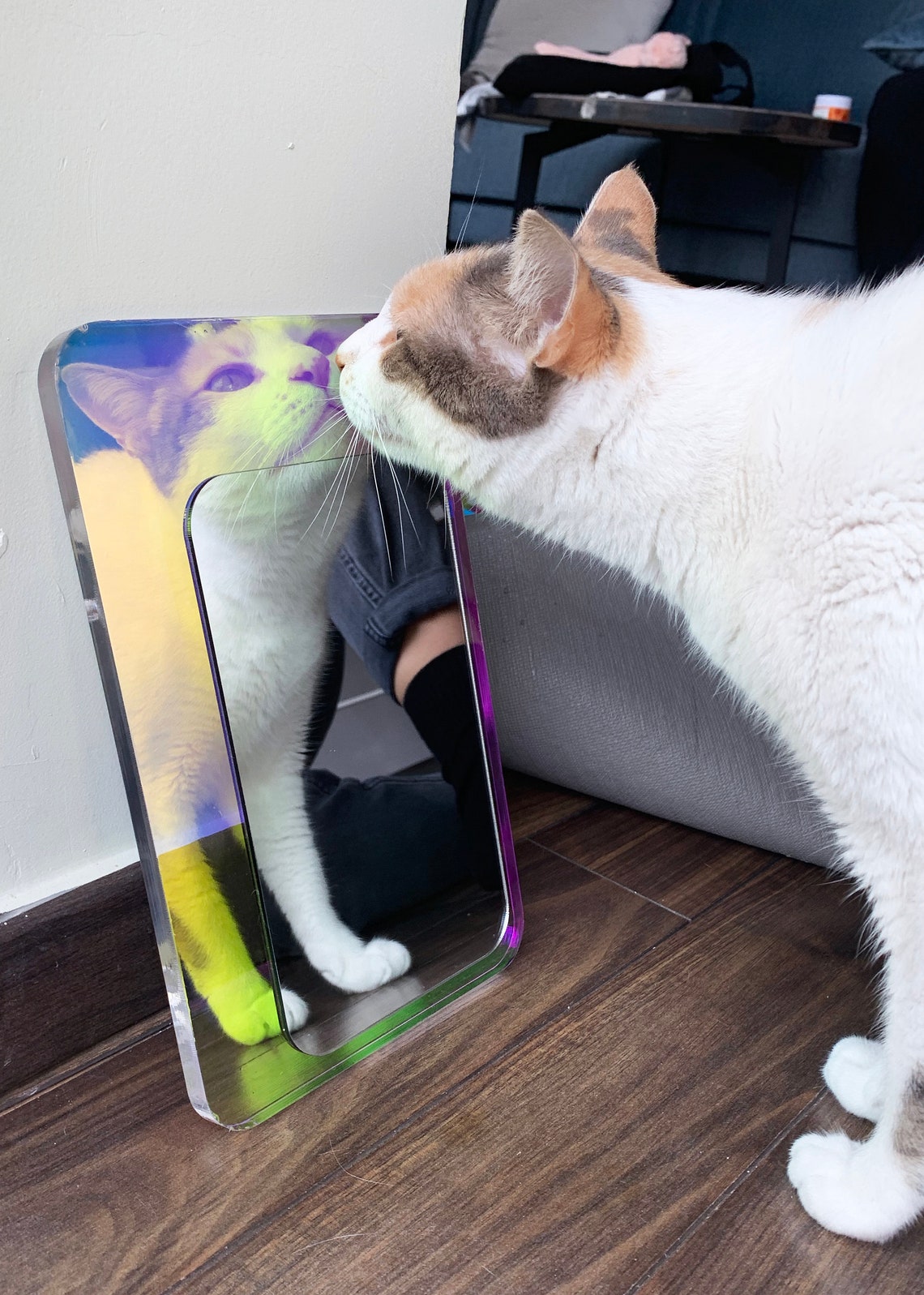 Retro Square Reflector - Wavy Acrylic Mirror Wiggly Mirror Amorphic ...