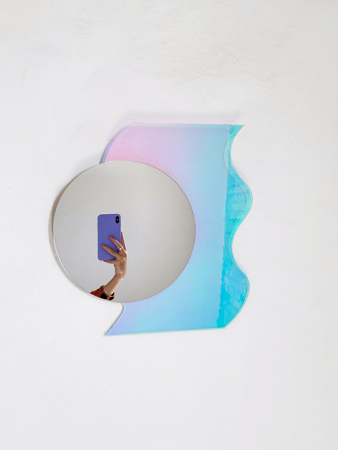 Rena Round Reflector Mirror Wavy Acrylic Mirror Wiggly | Etsy