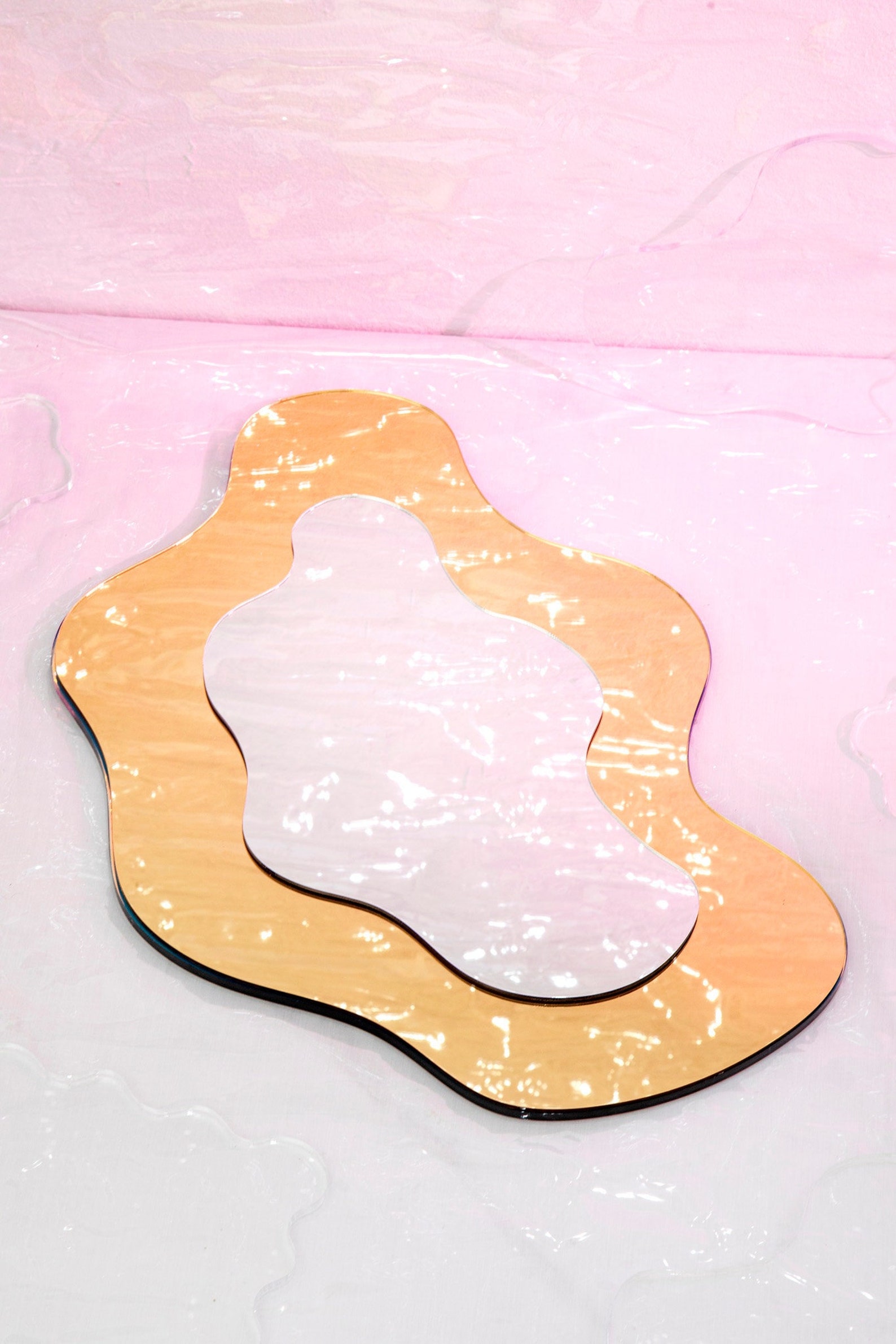 Gold Wiggly Mirror Wavy Acrylic Color Mirror Wiggly Mirror | Etsy