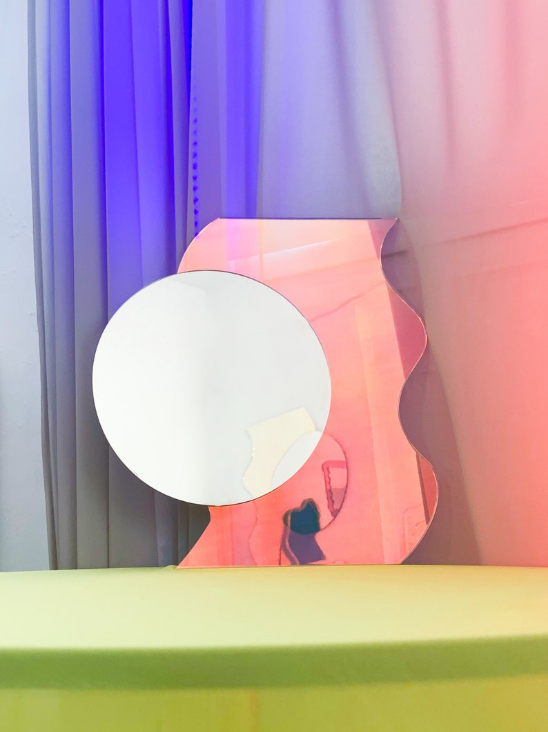 Rena Round Reflector Mirror - Wavy Acrylic Mirror Wiggly Mirror ...