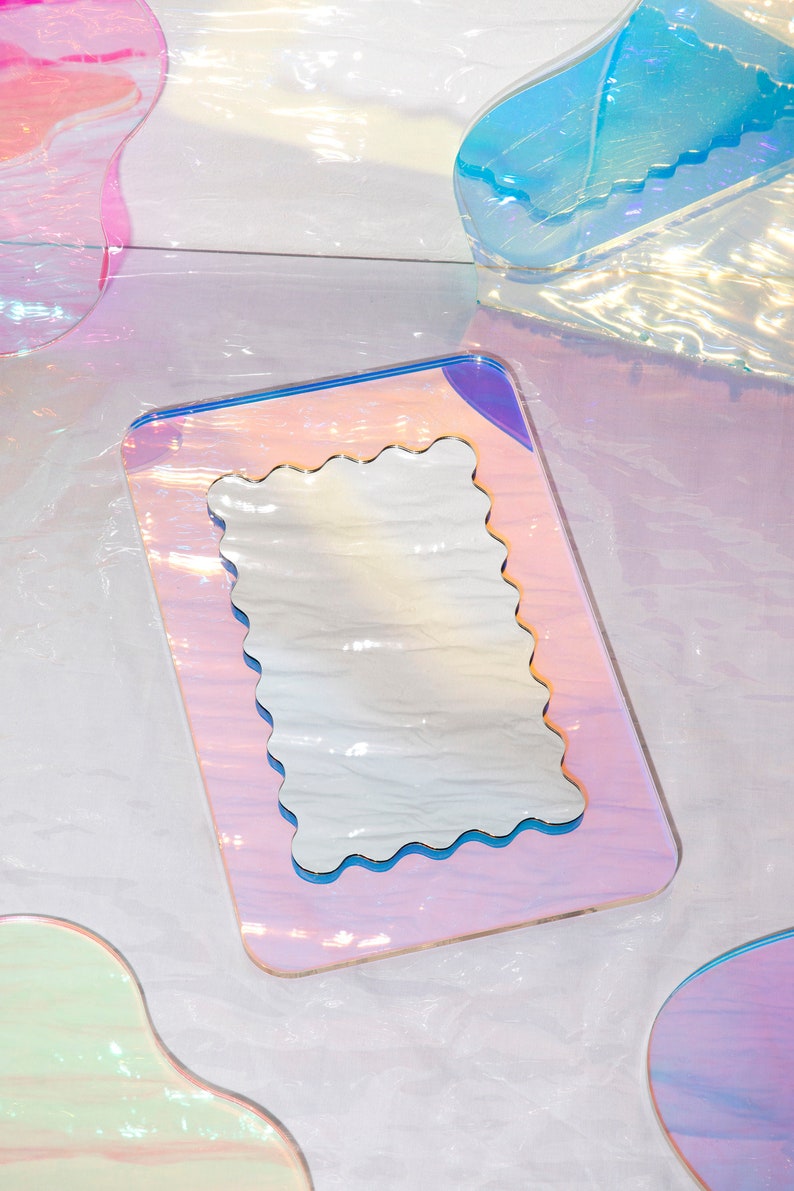 Wavy Reflector Mirror- Wavy Acrylic Mirror Wiggly Mirror Amorphic ...