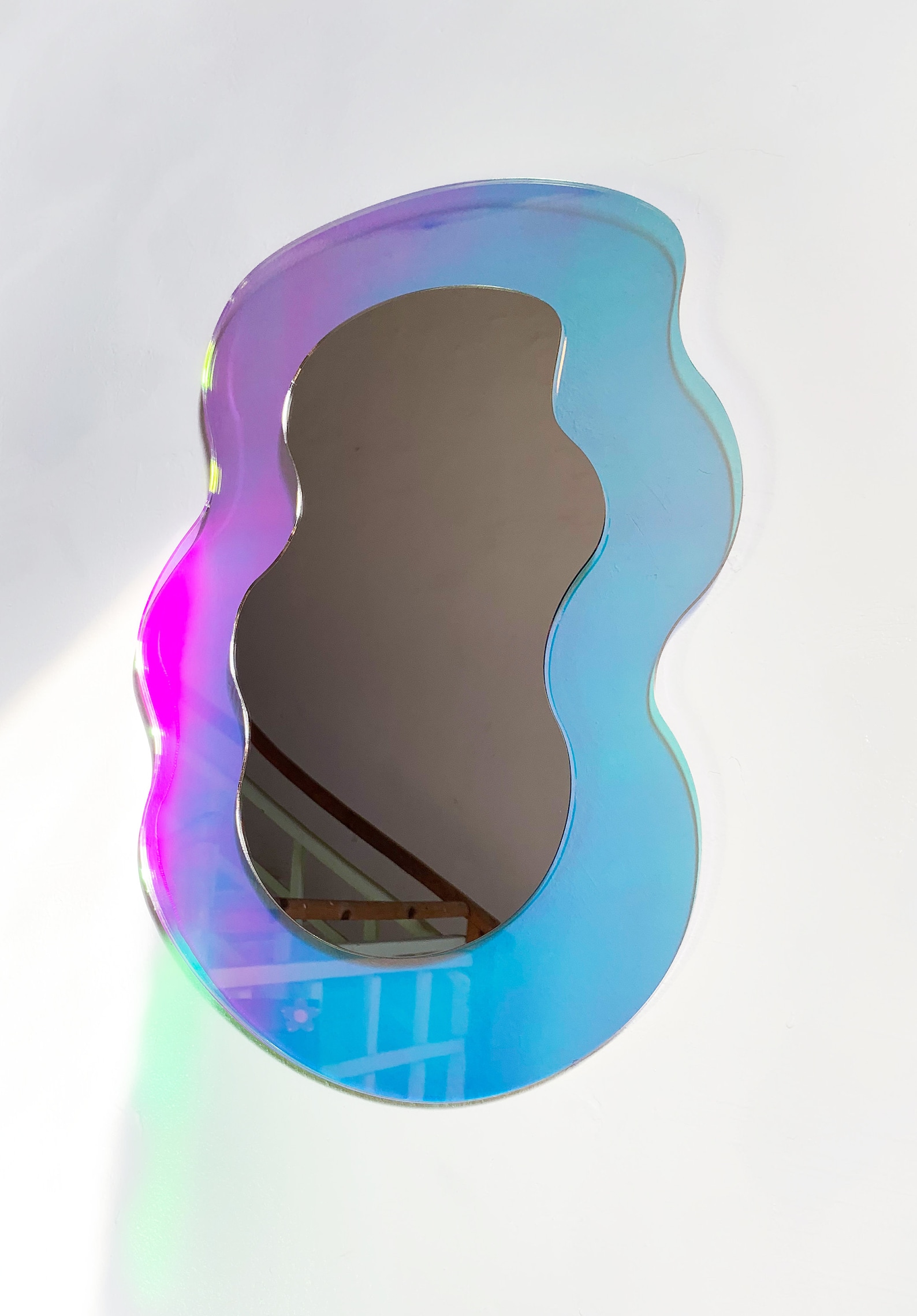 The Wave Reflector Wavy Acrylic Mirror Wiggly Mirror - Etsy