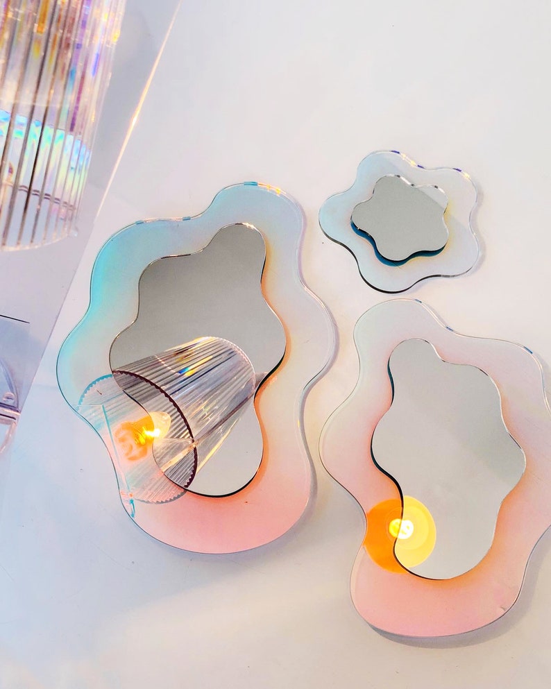 Wiggle Reflector Set - Set of 3 Mirrors - Wavy Acrylic Mirror Wiggly ...