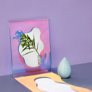 Squared Wiggly Reflector - Wavy Acrylic Mirror Wiggly Mirror Amorphic ...