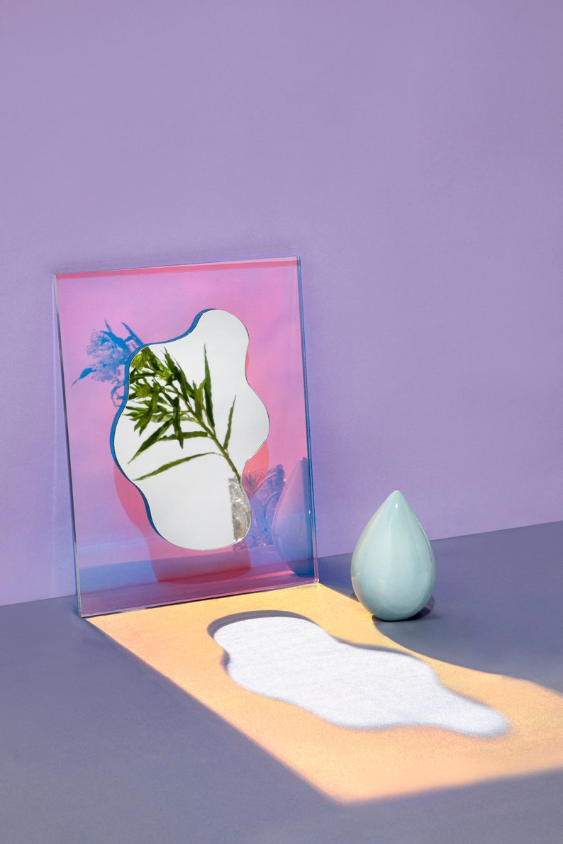 Squared Wiggly Reflector - Wavy Acrylic Mirror Wiggly Mirror Amorphic ...