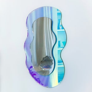 X-large the Wave Reflector - Wavy Acrylic Mirror Wiggly Mirror Amorphic ...