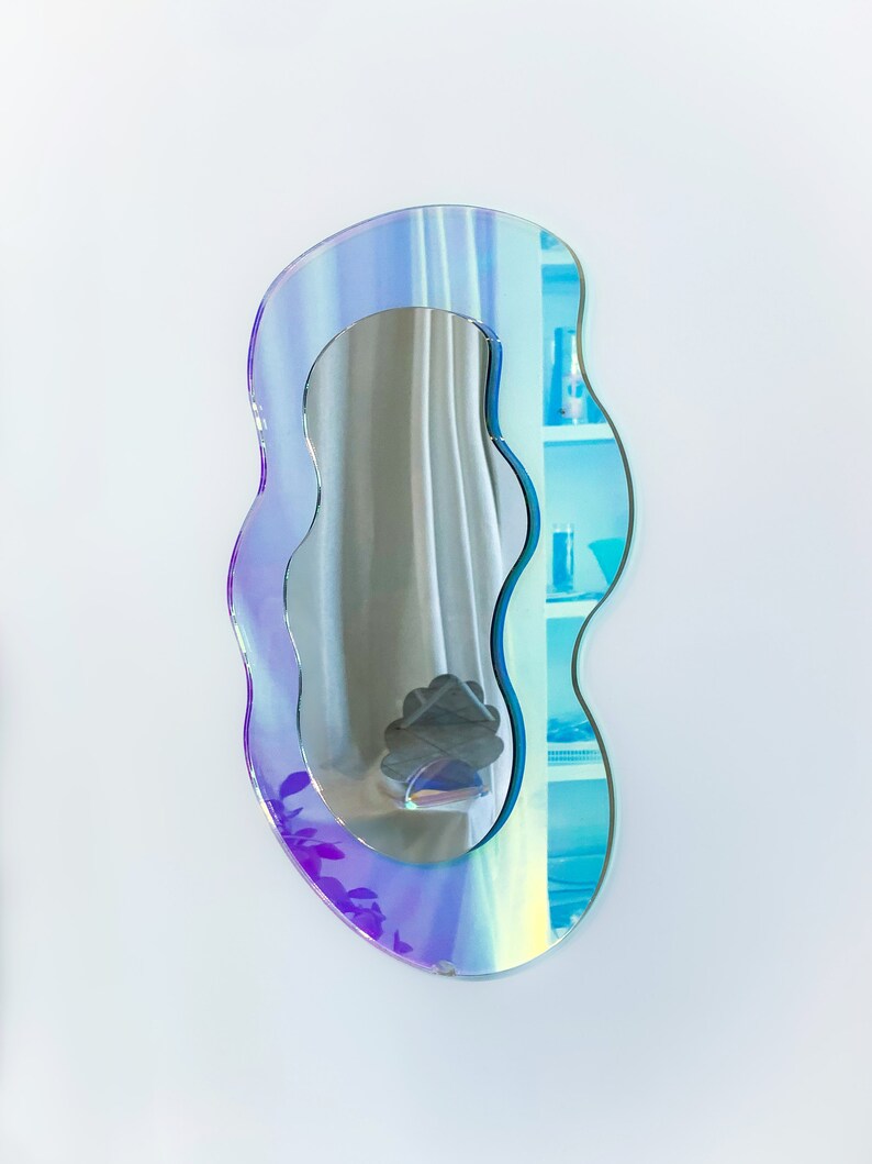 X-large the Wave Reflector - Wavy Acrylic Mirror Wiggly Mirror Amorphic ...