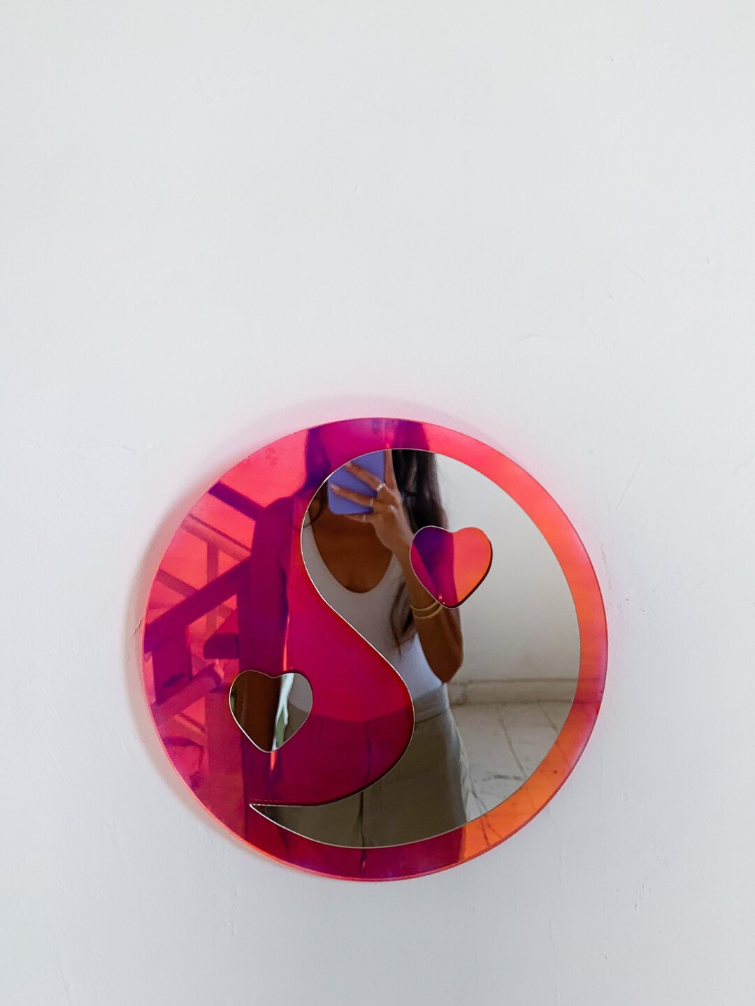 Yin and Love Neon Reflector - Artistic Acrylic Mirror Holographic Neon ...