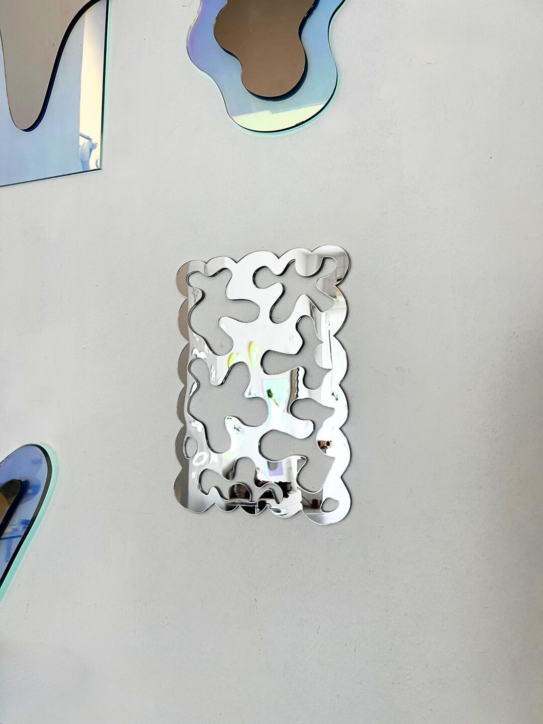 Marine Mirror - Wiggly Silver Wall Art Mirror, Seaweed Squiggly ...