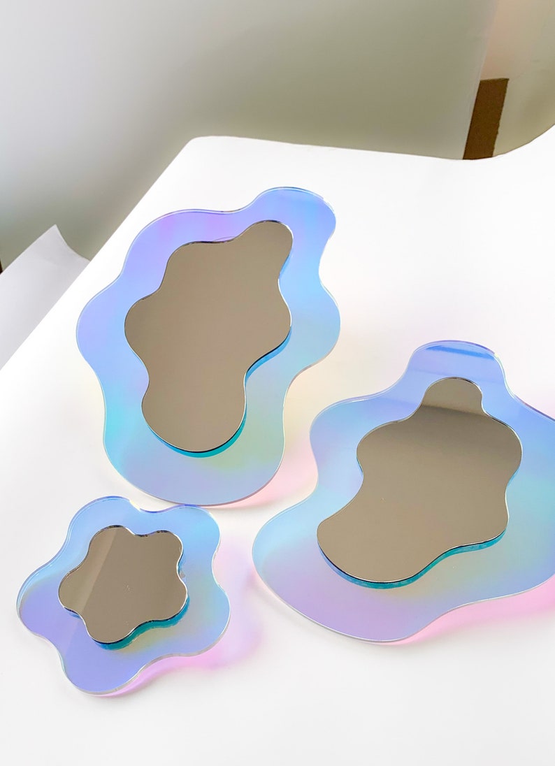 Wiggle Reflector Set - Set of 3 Mirrors - Wavy Acrylic Mirror Wiggly ...