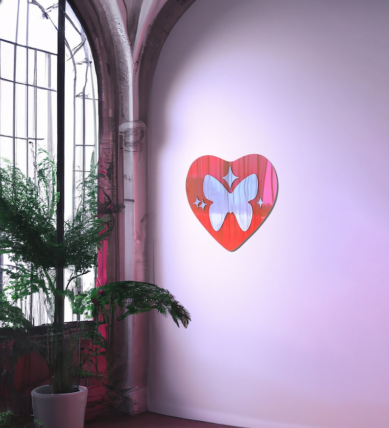 Butterfly Sparkle Mirror - Reflector Y2k 2000's Wall Art Artistic ...
