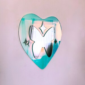 Butterfly Sparkle Mirror - Reflector Y2k 2000's Wall Art Artistic ...
