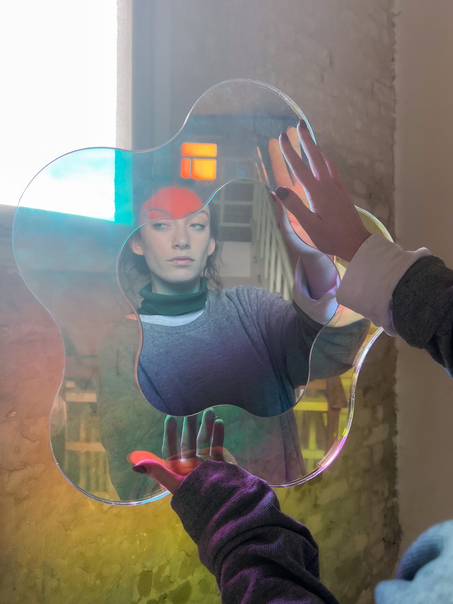 Flowy Flower Reflector - Wavy Acrylic Mirror Wiggly Mirror Amorphic ...