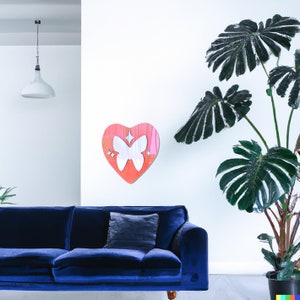 Butterfly Sparkle Mirror - Reflector Y2k 2000's Wall Art Artistic ...
