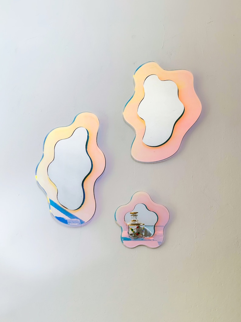 Wiggle Reflector Set - Set of 3 Mirrors - Wavy Acrylic Mirror Wiggly ...
