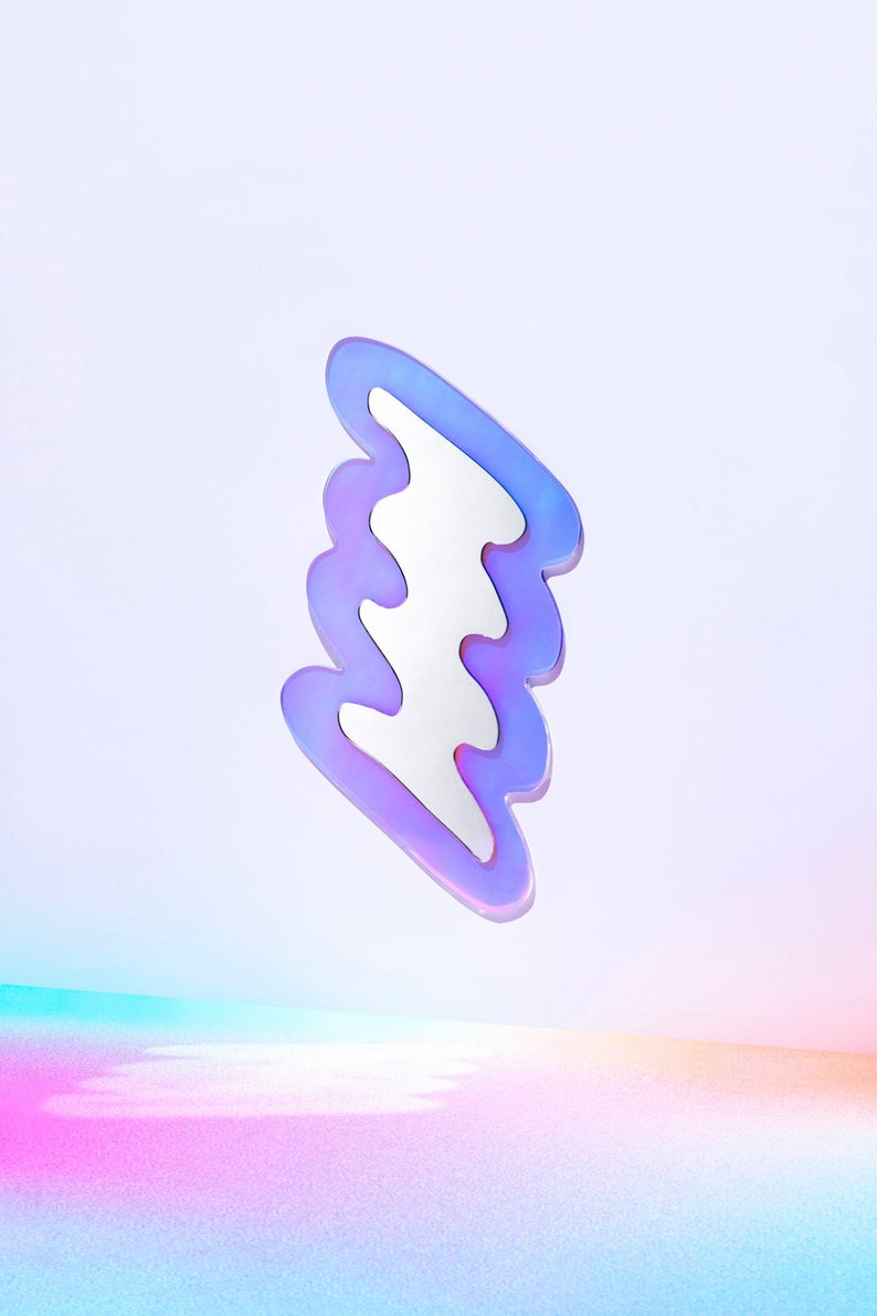 Squiggle Reflector - Wavy Acrylic Mirror Wiggly Mirror Amorphic Mirror ...