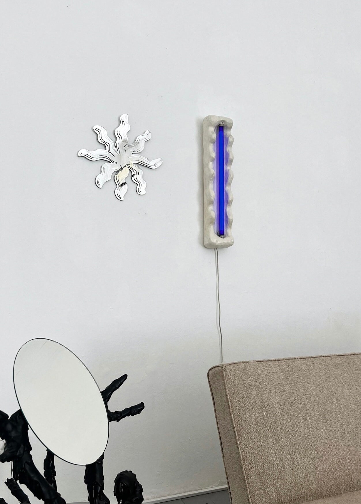 Wiggly Star Layered Mirror- Silver Star Wavy Mirror - 3 Layer Abstract ...